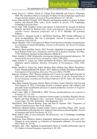 Accommodation Of L2 Speech In A Repetition Task Exploring ...