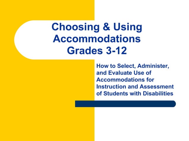 Accommodations vs. modifications | PPT