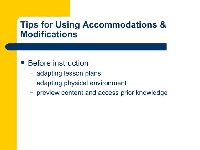 Accommodations vs. modifications | PPT