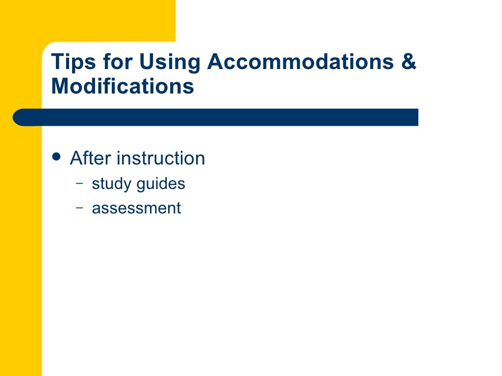 Accommodations vs. modifications