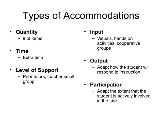 Accommodations vs modifications | PPT