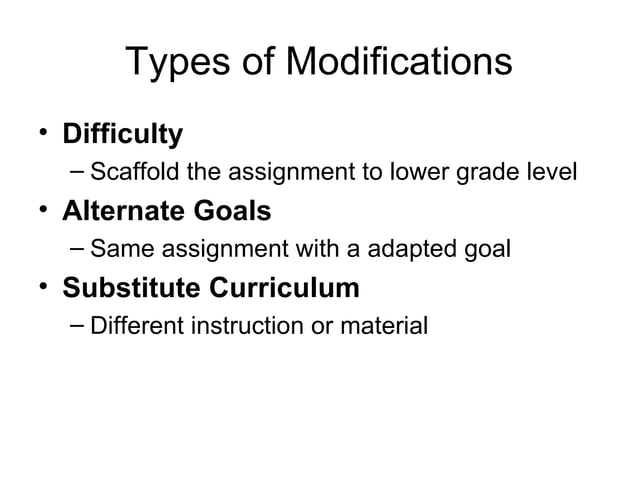 Accommodations vs modifications | PPT