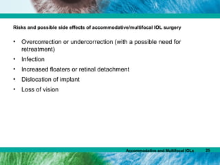 Accommodative and multifocal intraocular lenses | ODP