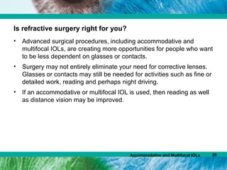 Accommodative and multifocal intraocular lenses | ODP