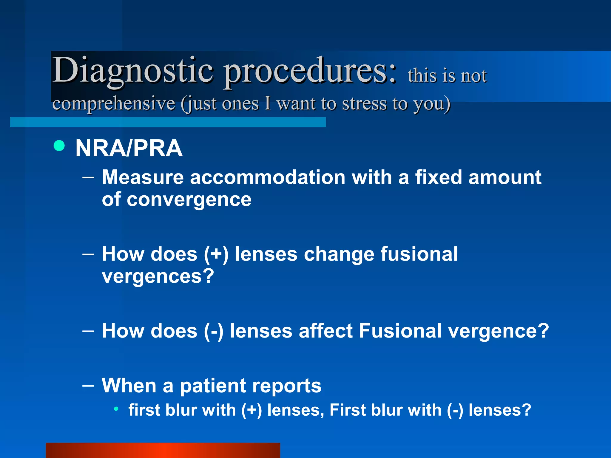 Accommodative and vergence dysfunction | PPT