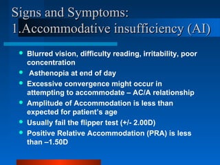 Accommodative and vergence dysfunction | PPT