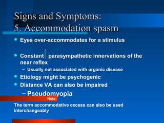 Accommodative and vergence dysfunction | PPT