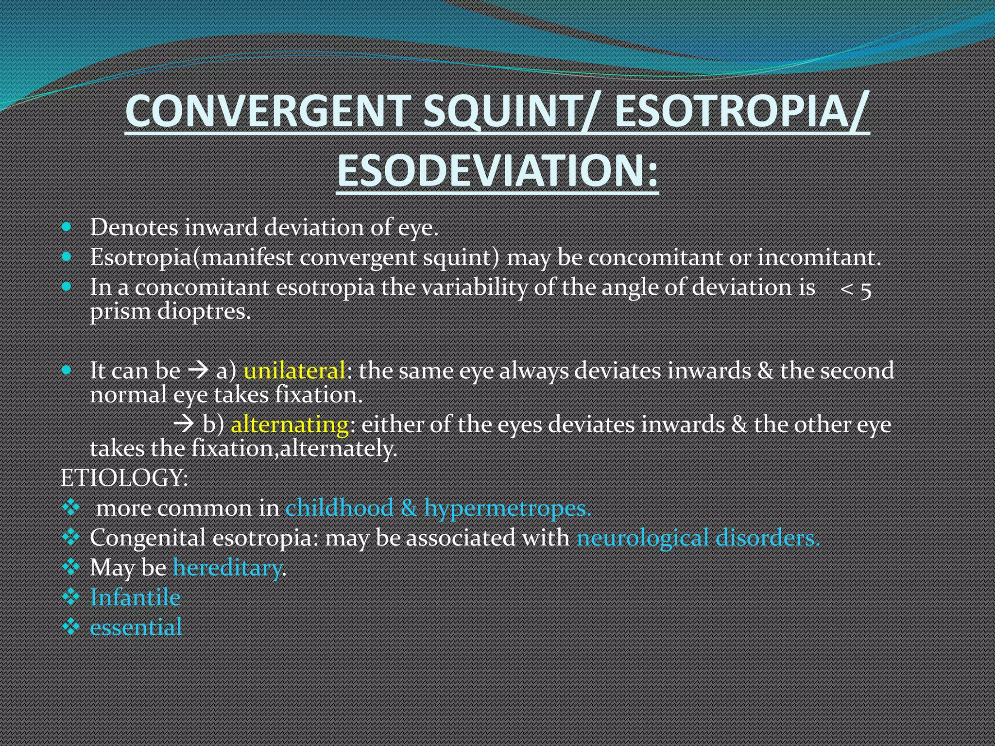 Accommodative esotropia | PPTX