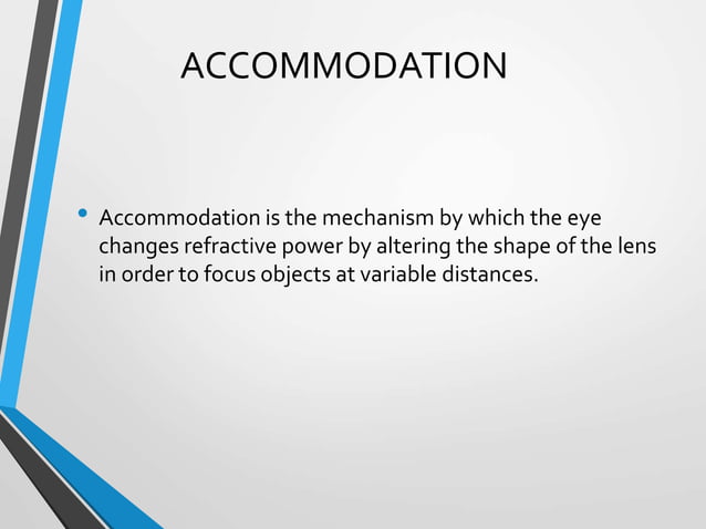 Accommodation: Theories and Mechanism | PPTX | Eye and Vision ...