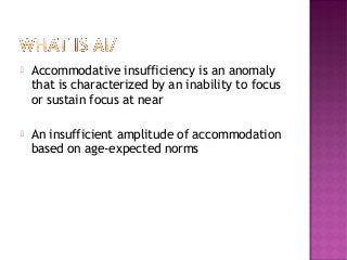 Accomodative insufficiency s | PPT