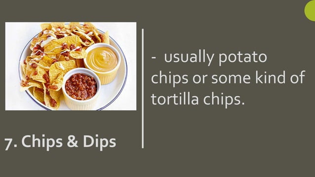 ACCOMPANIMENT OF APPETIZERS L4.pptx | Healthy Cooking and Eating | Food ...