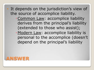 Accomplice liability 4 11 | PPT