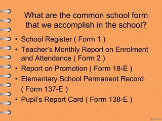 Accomplishing school forms | PPTX
