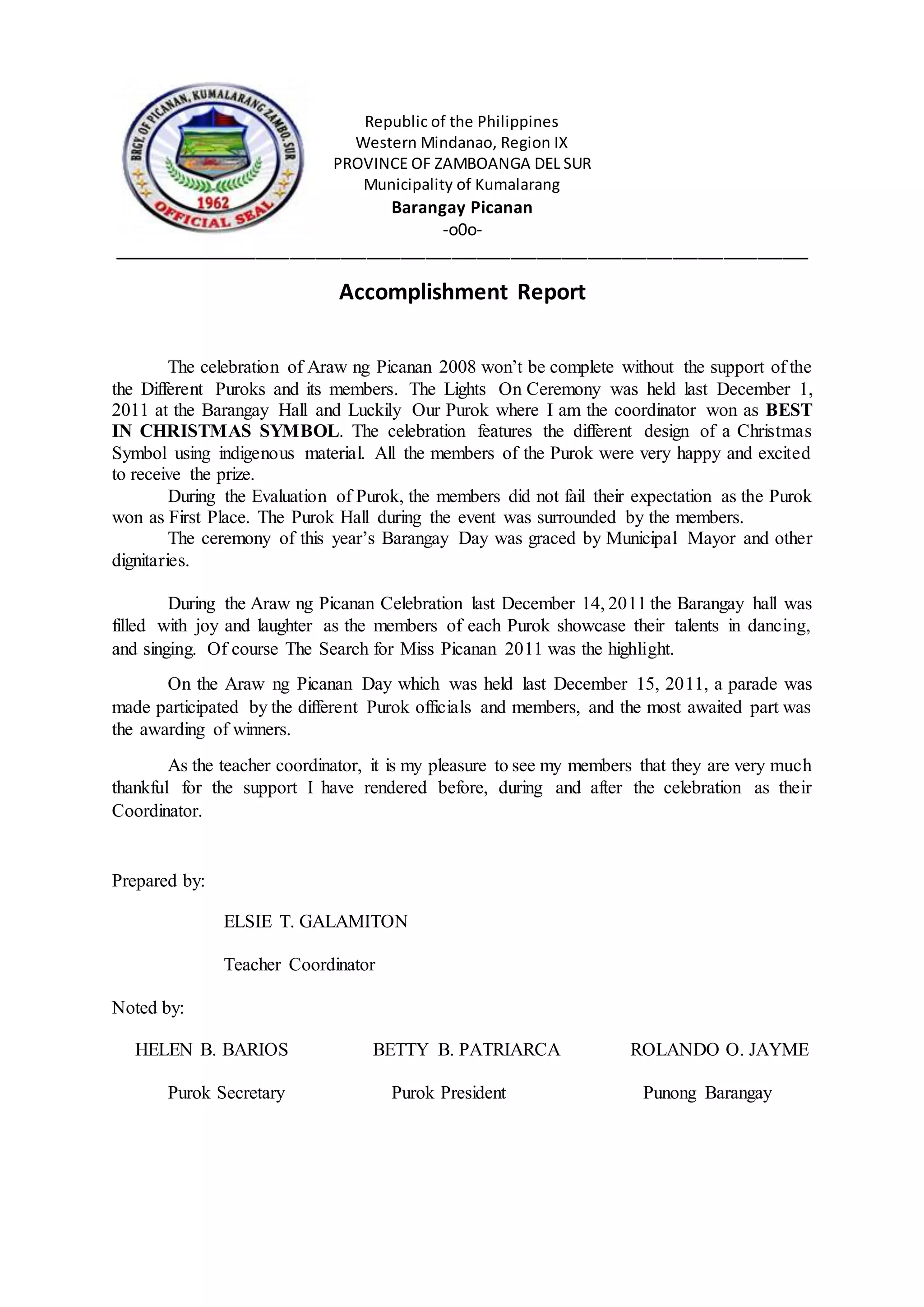 aCCOMPLISHMENT rEPORT bARANGAY.docx