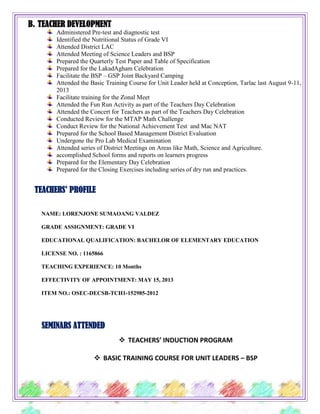 Accomplishment report: Grade six | DOCX
