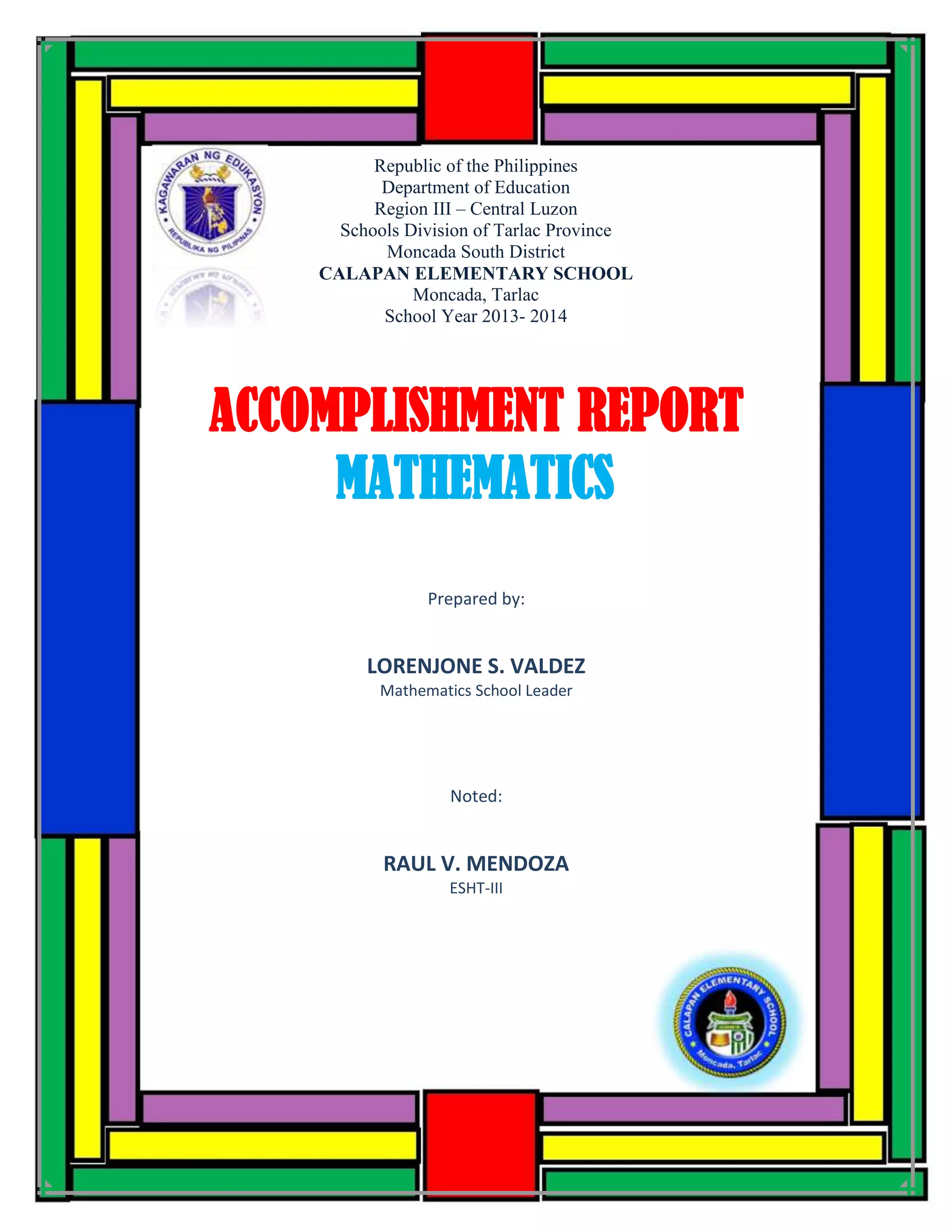 Accomplishment report math | DOCX