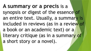 BEST PRACTICES IN SUMMARIZING ACADEMIC TEXTS | PPTX