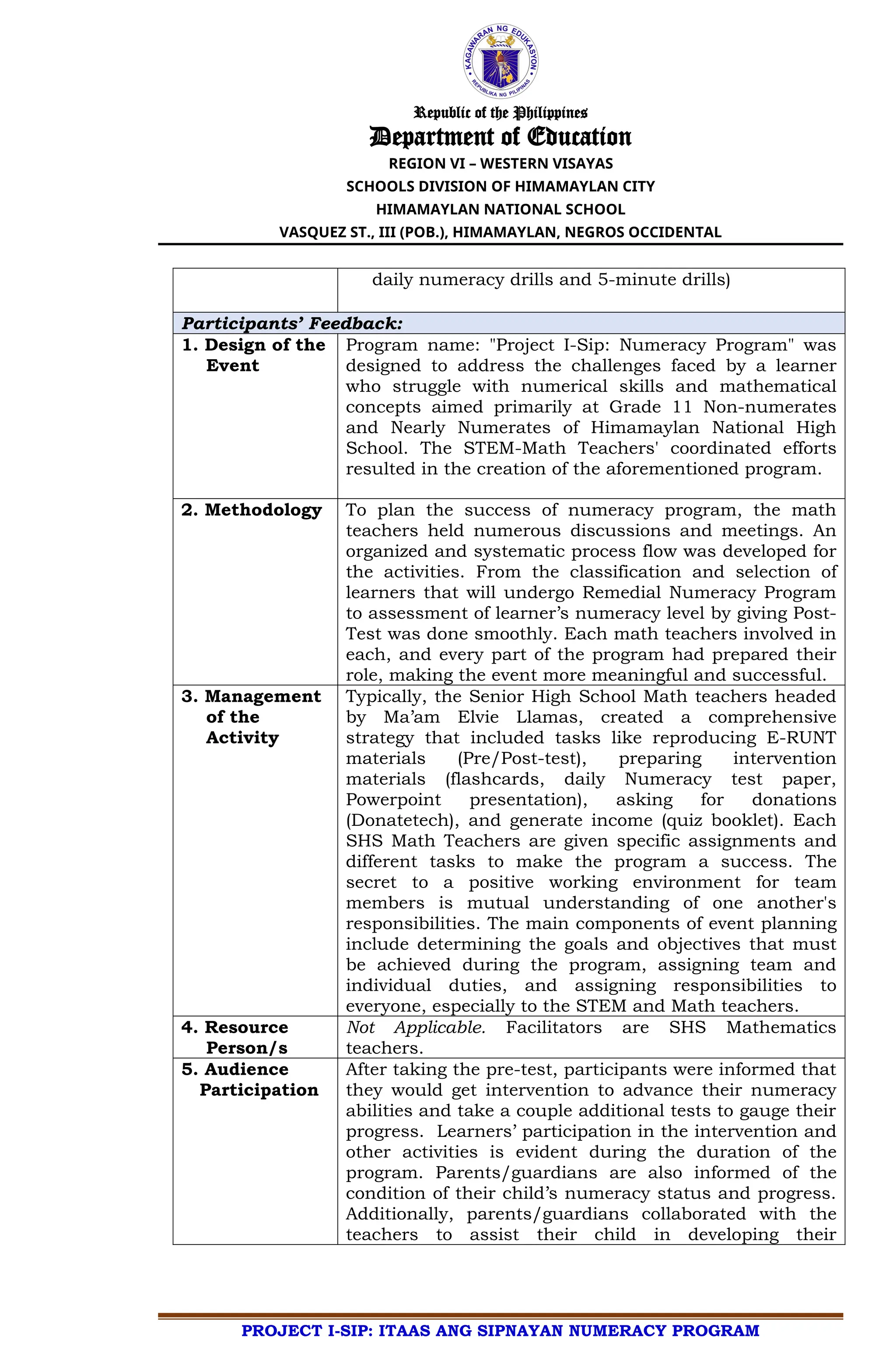 Accomplishment Report_Numeracy Program.docx