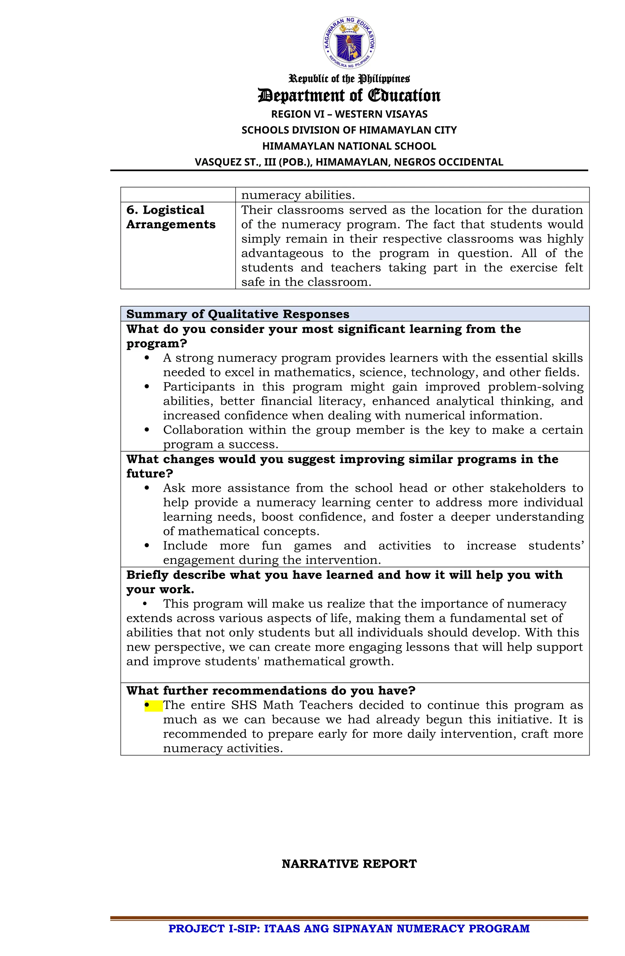 Accomplishment Report_Numeracy Program.docx