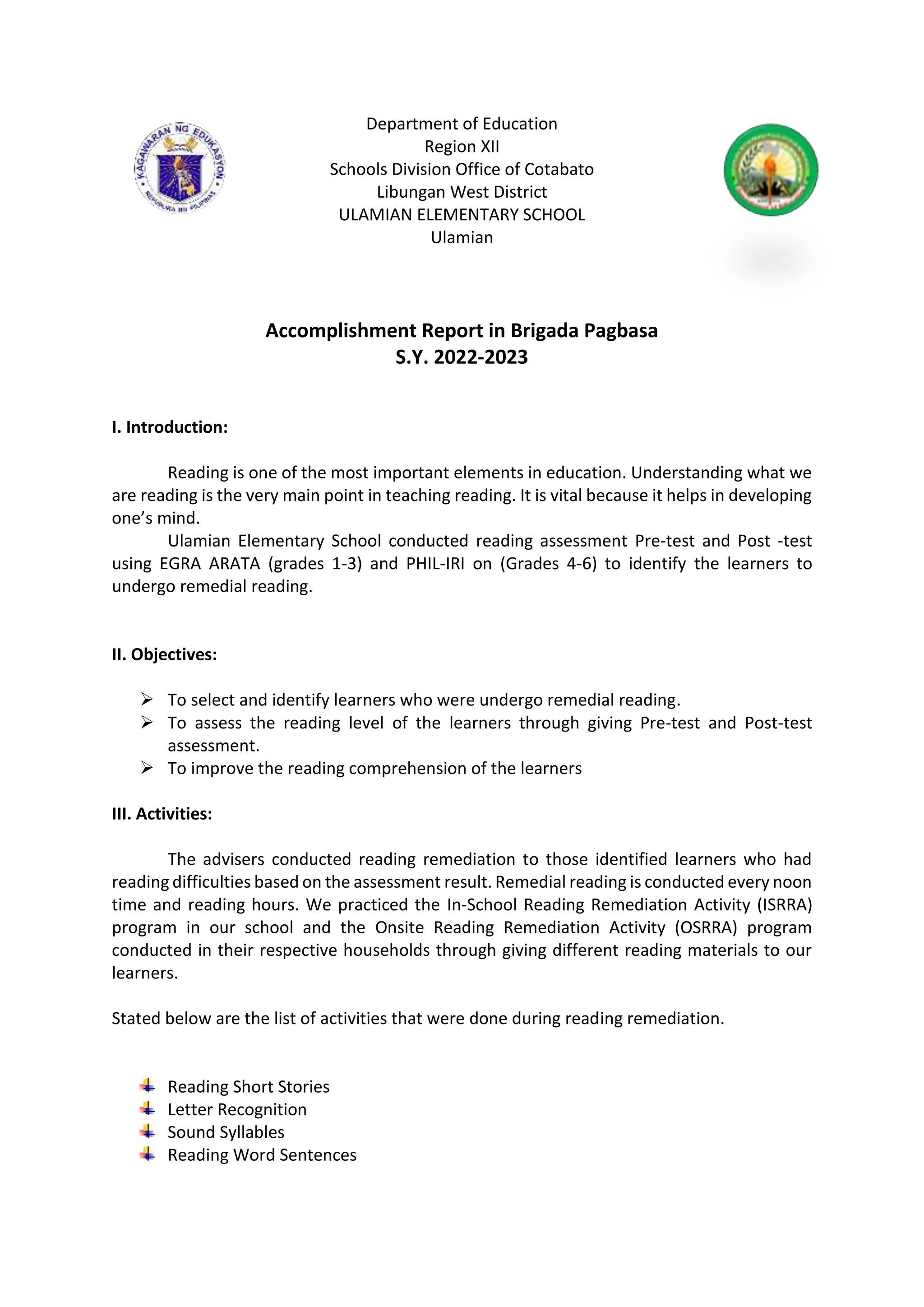 accomplishment report on Brigada Pagbasa.docx