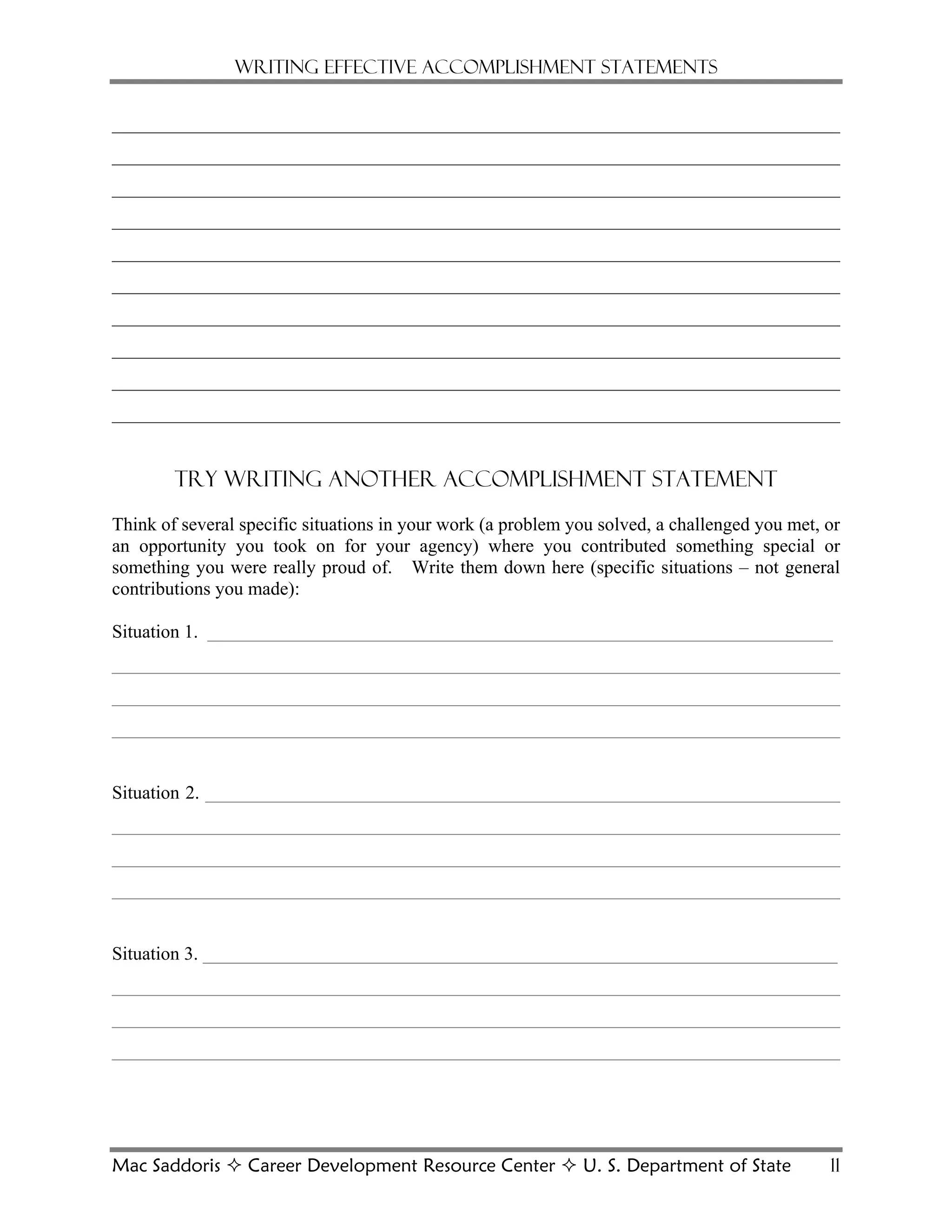 Writing Accomplishment Statements | PDF