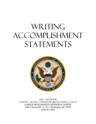 Writing Accomplishment Statements | PDF