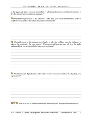 Writing Accomplishment Statements | PDF