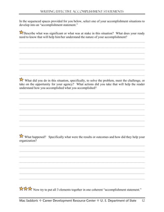 Writing Accomplishment Statements | PDF