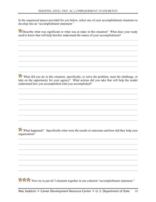 Writing Accomplishment Statements | PDF