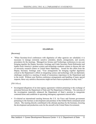 Writing Accomplishment Statements | PDF