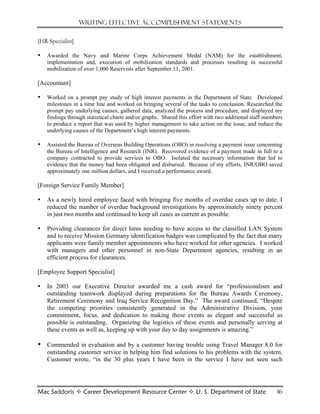 Writing Accomplishment Statements | PDF
