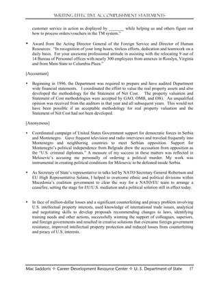Writing Accomplishment Statements | PDF