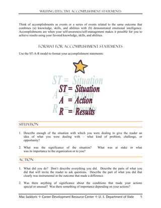 Writing Accomplishment Statements | PDF