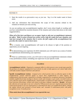 Writing Accomplishment Statements | PDF