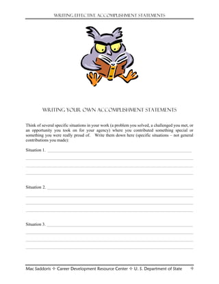 Writing Accomplishment Statements | PDF