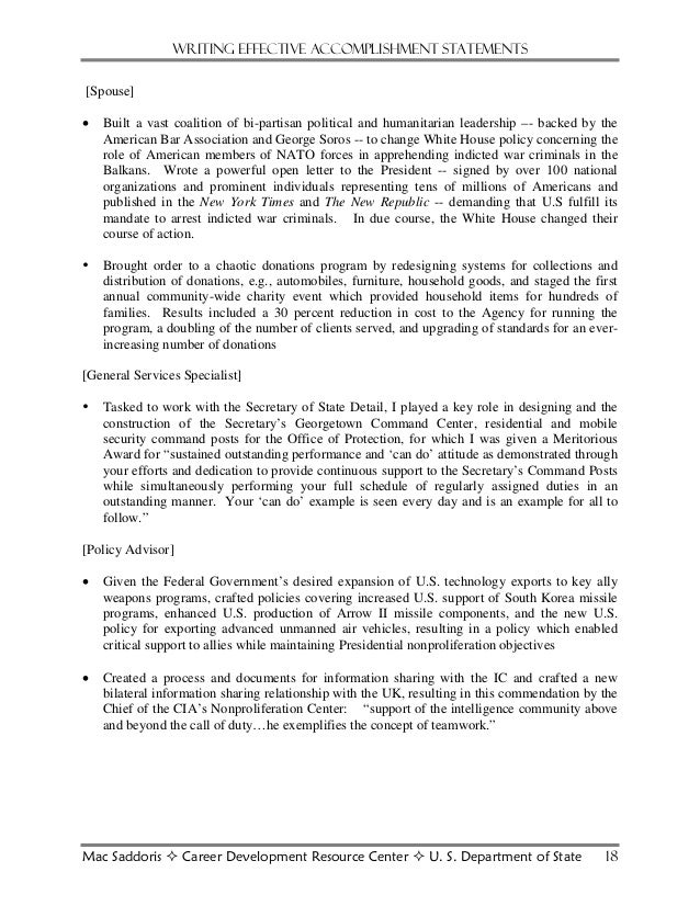 Writing Accomplishment Statements