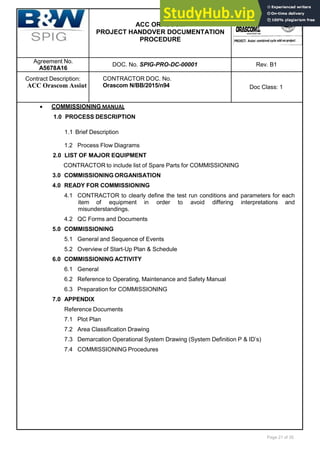 ACC ORASCOM PROJECT HANDOVER DOCUMENTATION PROCEDURE ACC Orascom Assiut ...