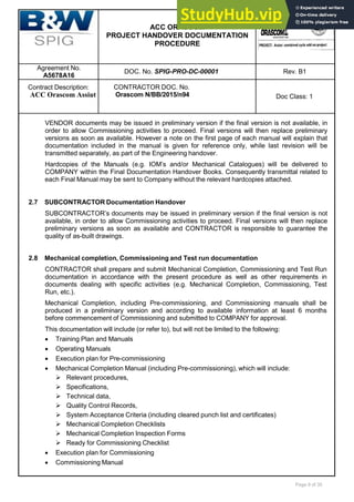 ACC ORASCOM PROJECT HANDOVER DOCUMENTATION PROCEDURE ACC Orascom Assiut ...