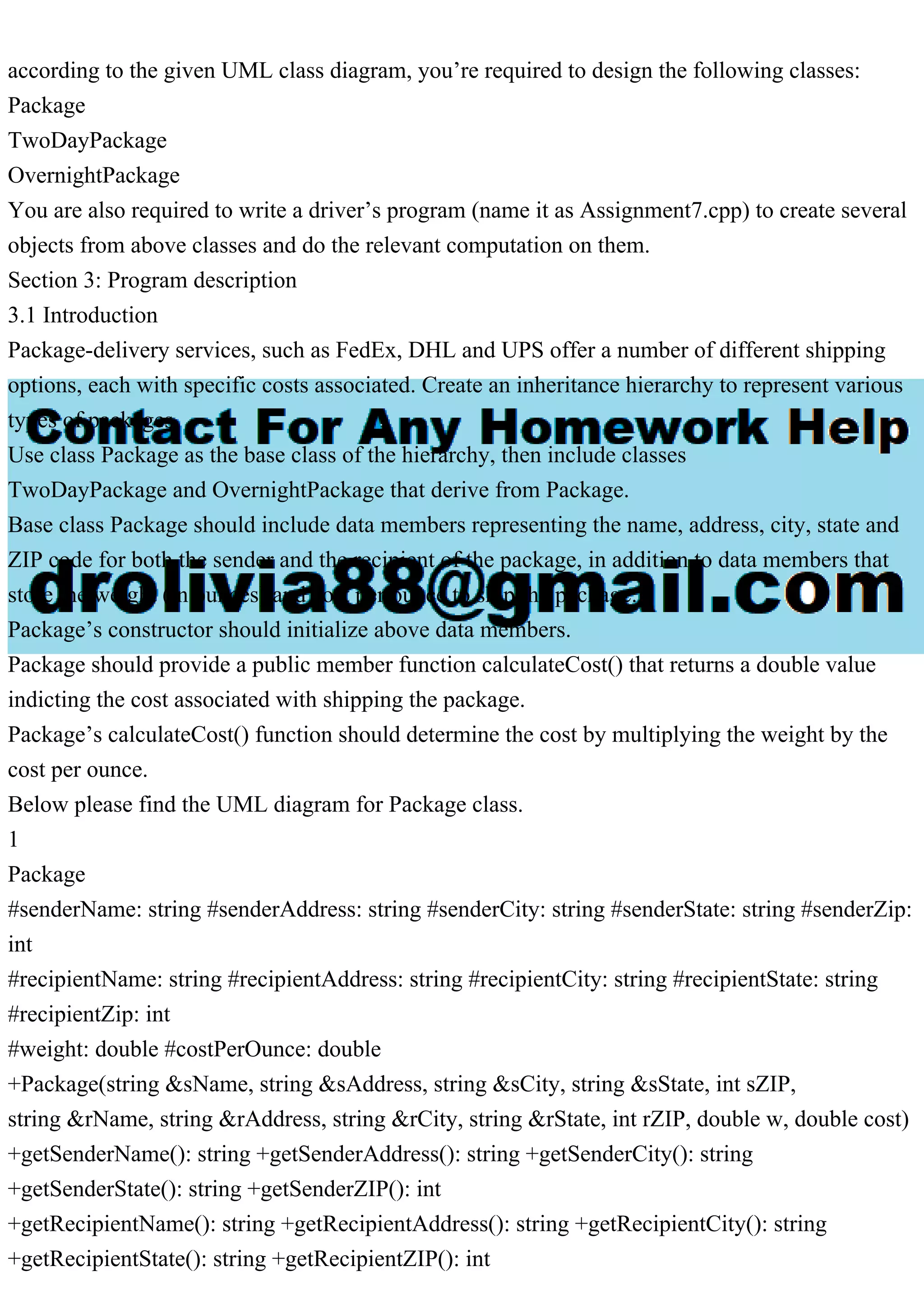 according to the given UML class diagram, you’re required to design .pdf