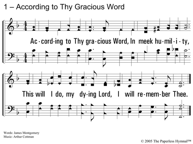 According to thy gracious word | PPT