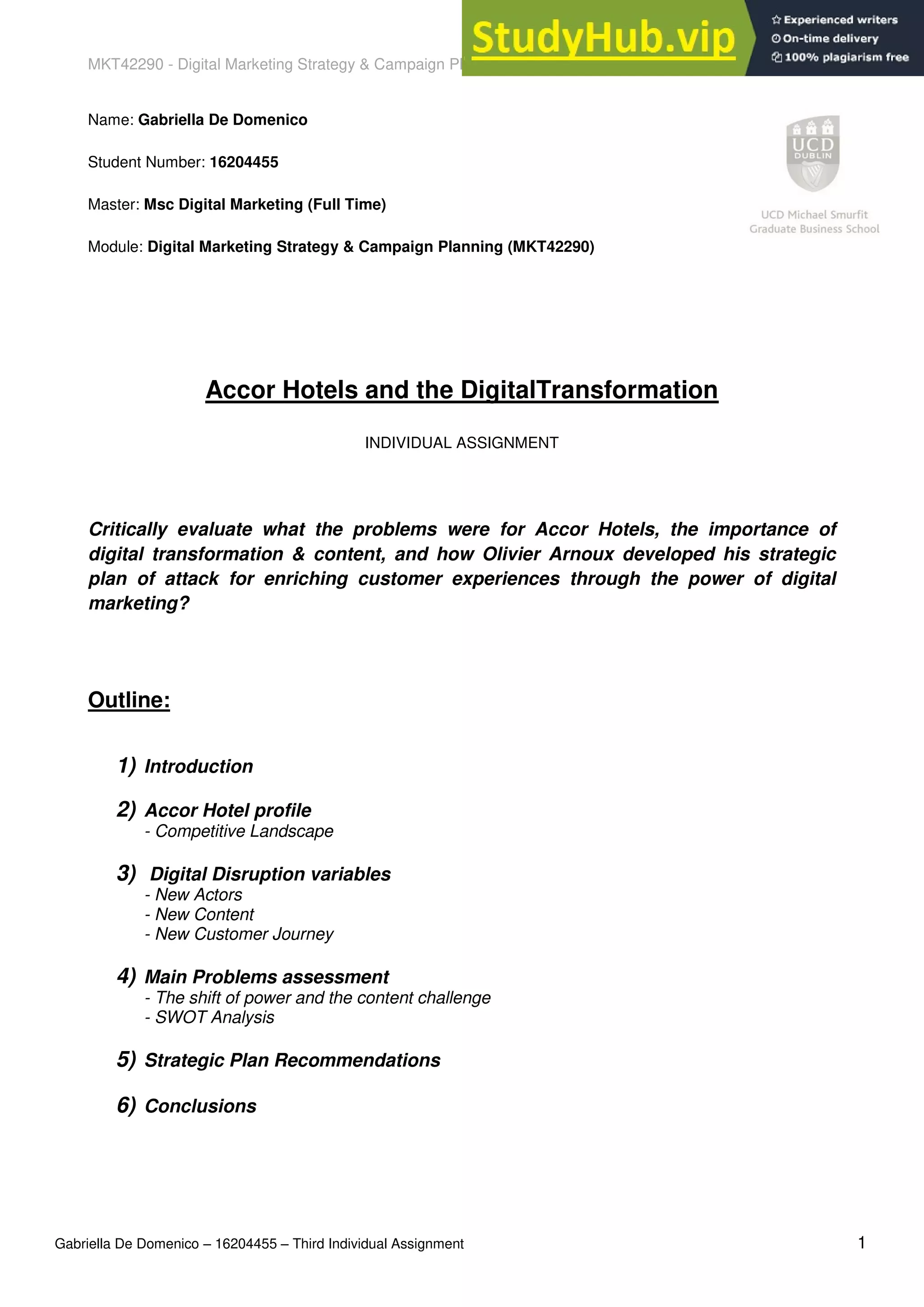 Accor Hotel Case Study | PDF