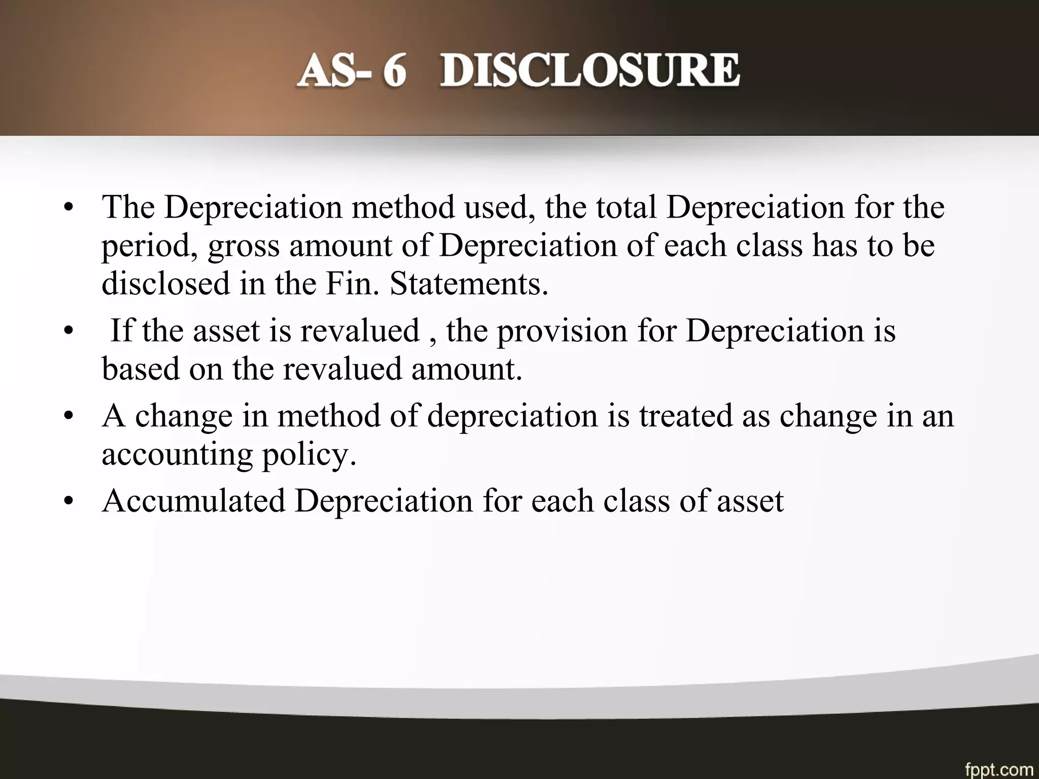 Accounting standard depreciation | PPT