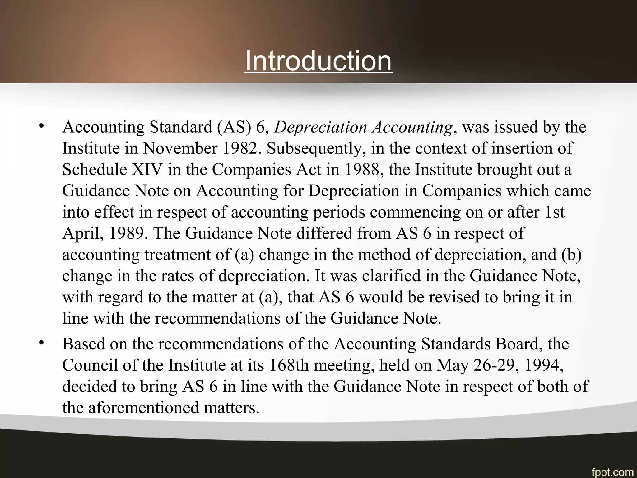Accounting standard depreciation | PPT
