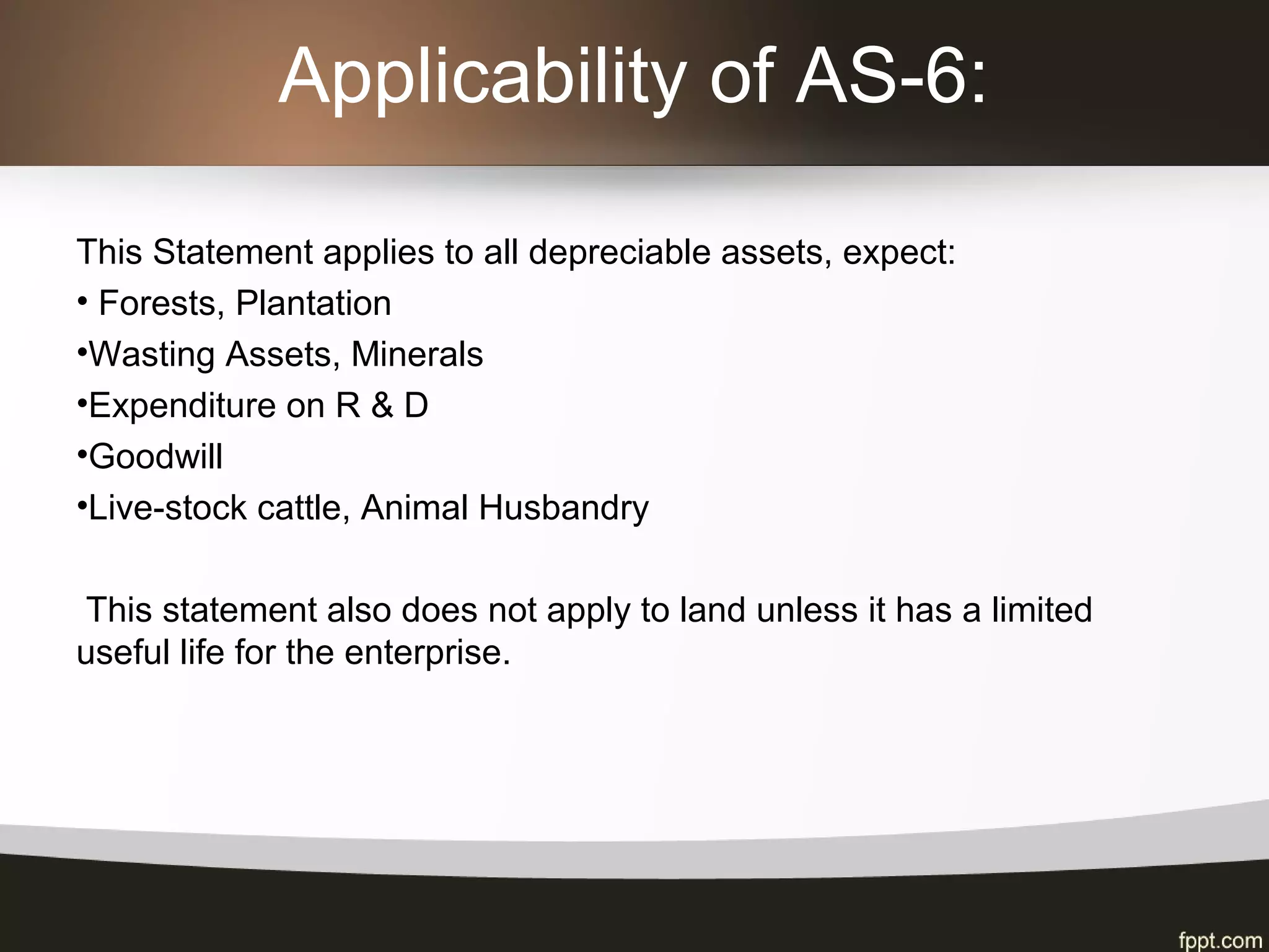 Accounting standard depreciation | PPT