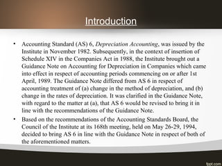 Accounting standard depreciation | PPT