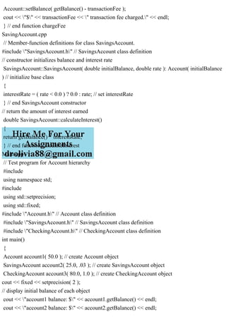 Account.h Definition of Account class. #ifndef ACCOUNT_H #d.pdf