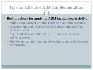 Account-Based Marketing (ABM) Tactics | PPT