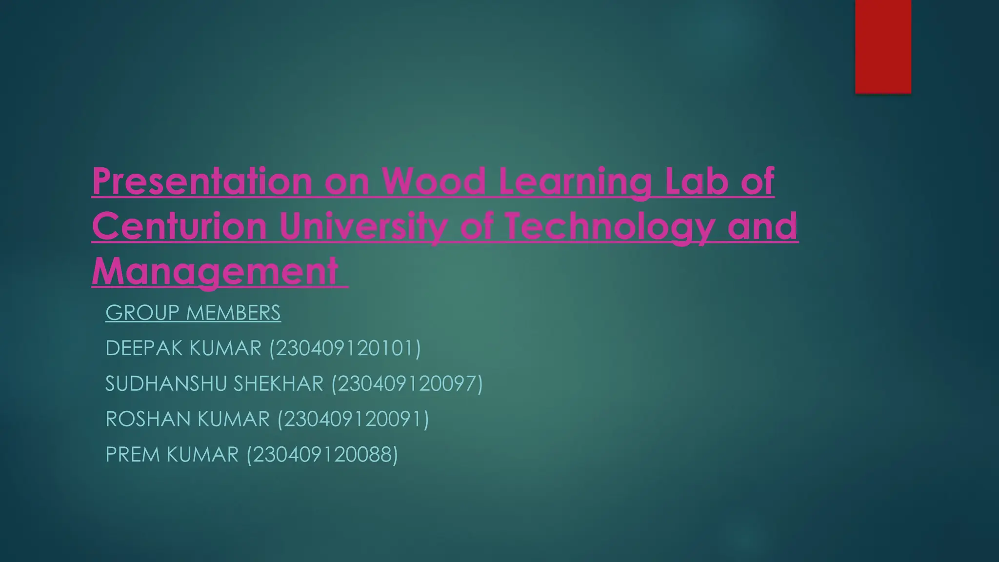 ACCOUNT 3.pptx wood manufacturing lab cutm | PPTX