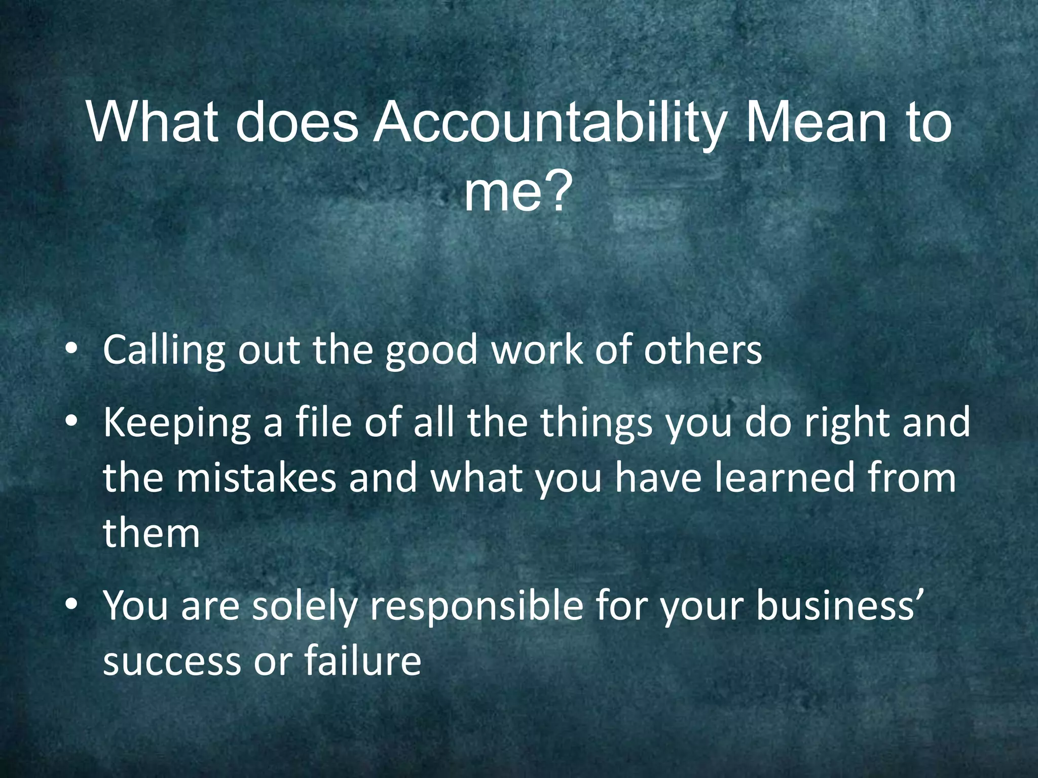 The Importance of Accountability in Business | PPTX