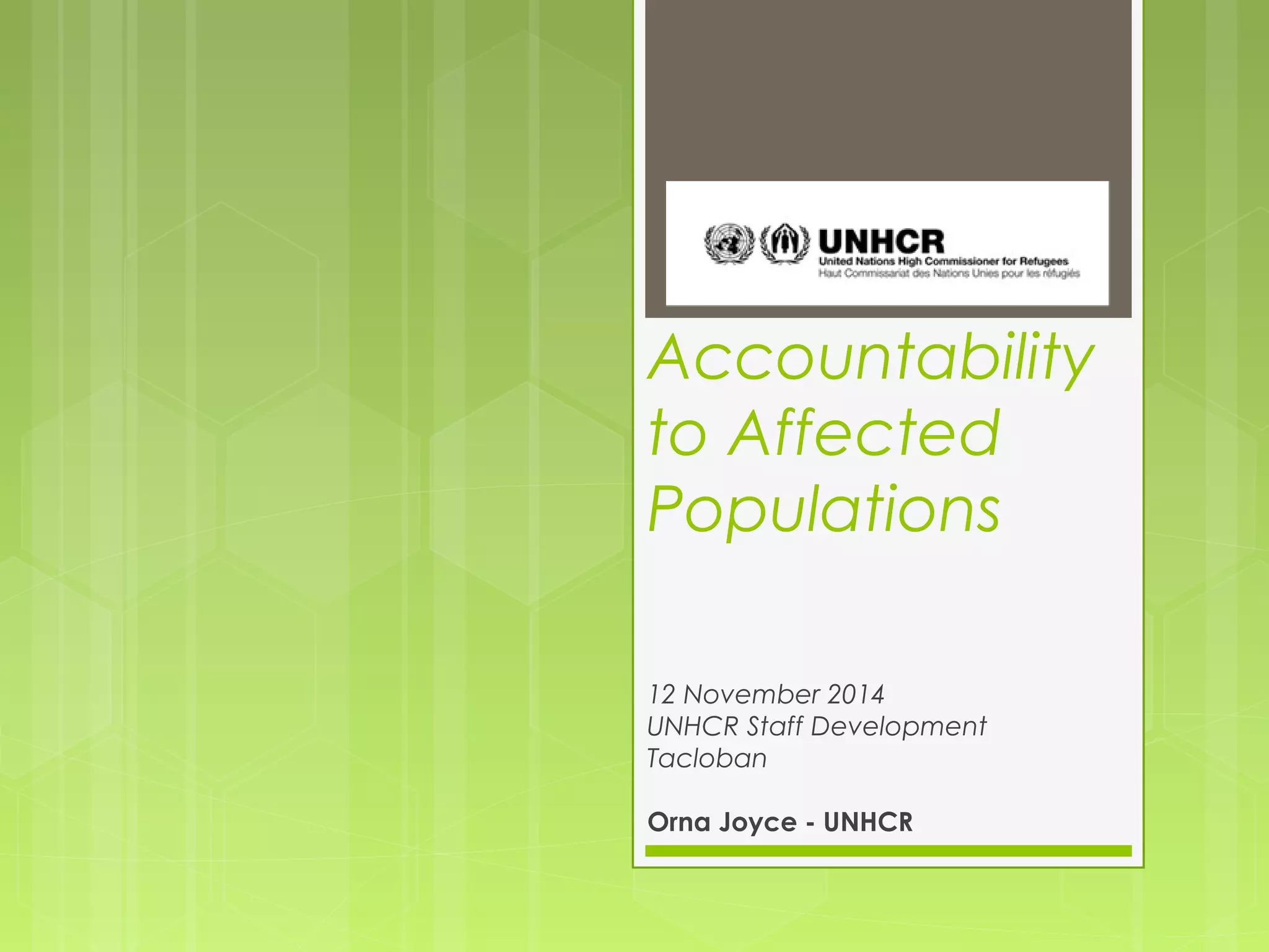 Accountability to Affected Populations | PPT